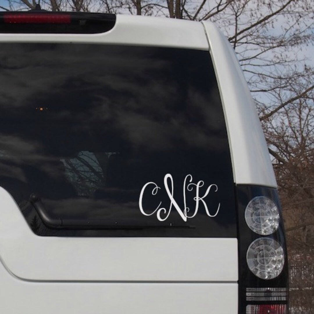Monogram Car Decal Vinyl Monogram Car Decal Monogram - Etsy