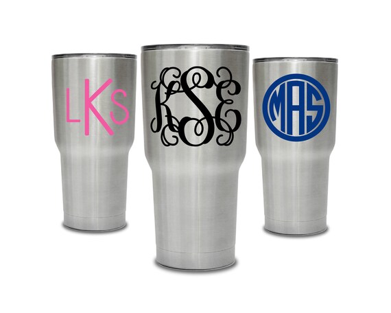 Yeti Cup Monogram Decal Monogram Tumbler Decal Vinyl Etsy