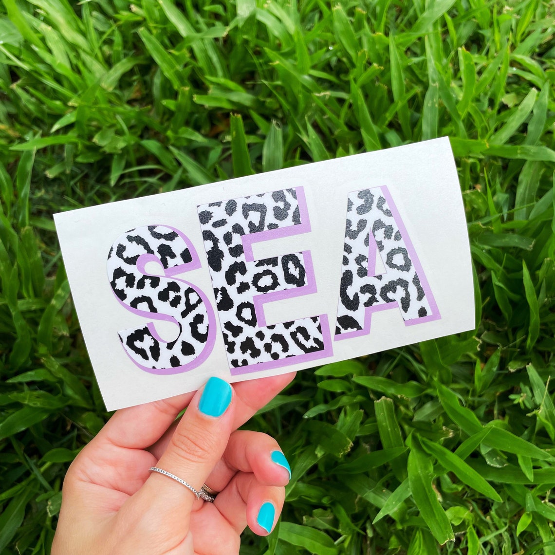 Leopard Print Monogram, Monogram Decal, Monogram Car Decal, Yeti Decal ...