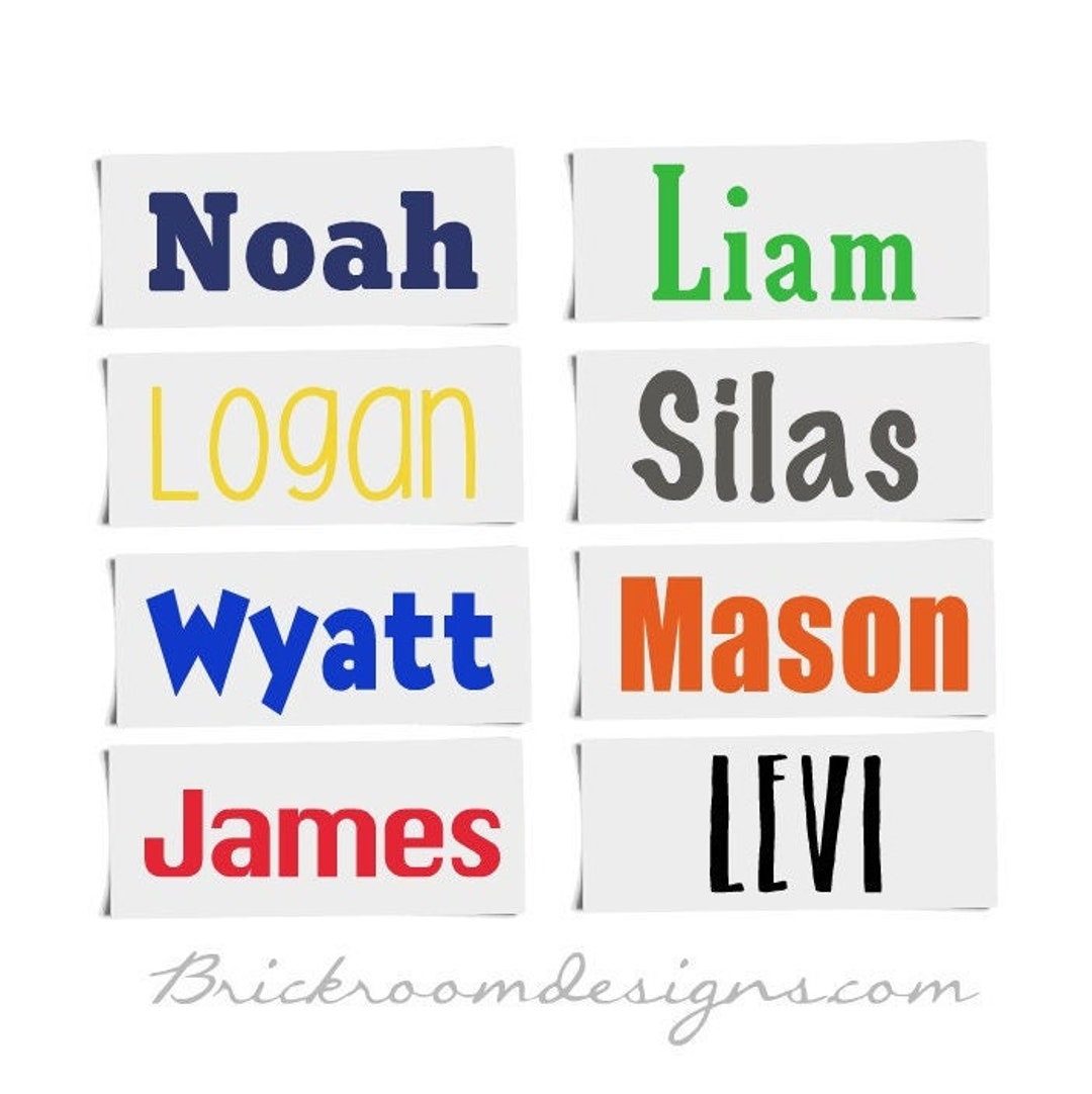 Vinyl Name Decal - Name Labels - Boy Name Decal - Personalized Name ...
