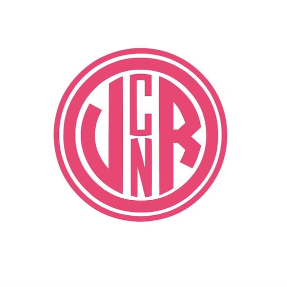 Four Initial Monogram Decal Sticker Four Letter Monogram | Etsy