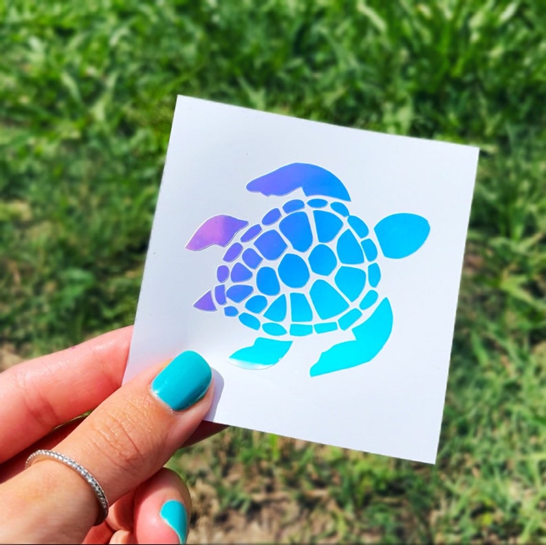 Holographic Sea Turtle Decal Car Decal Vinyl Decal Yeti - Etsy