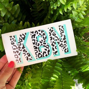 Leopard Print Monogram, Monogram Car Decal, Monogram for Phone, Laptop ...