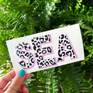 Leopard Print Monogram, Monogram Decal, Monogram Car Decal, Yeti Decal ...