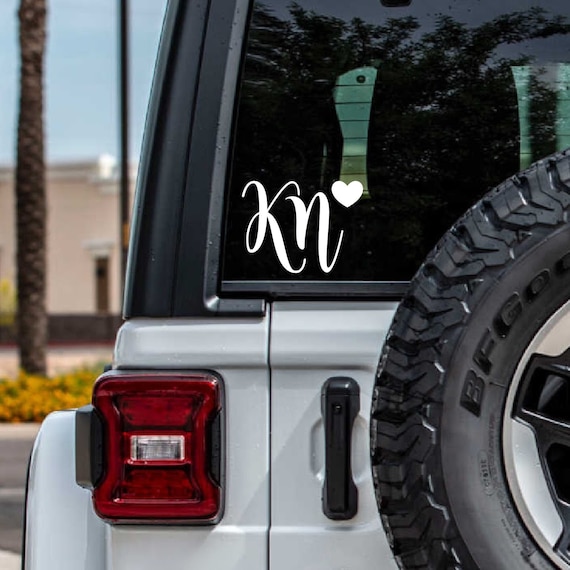 Monogram Car Decal Car Decals for Women Car Sticker Two - Etsy