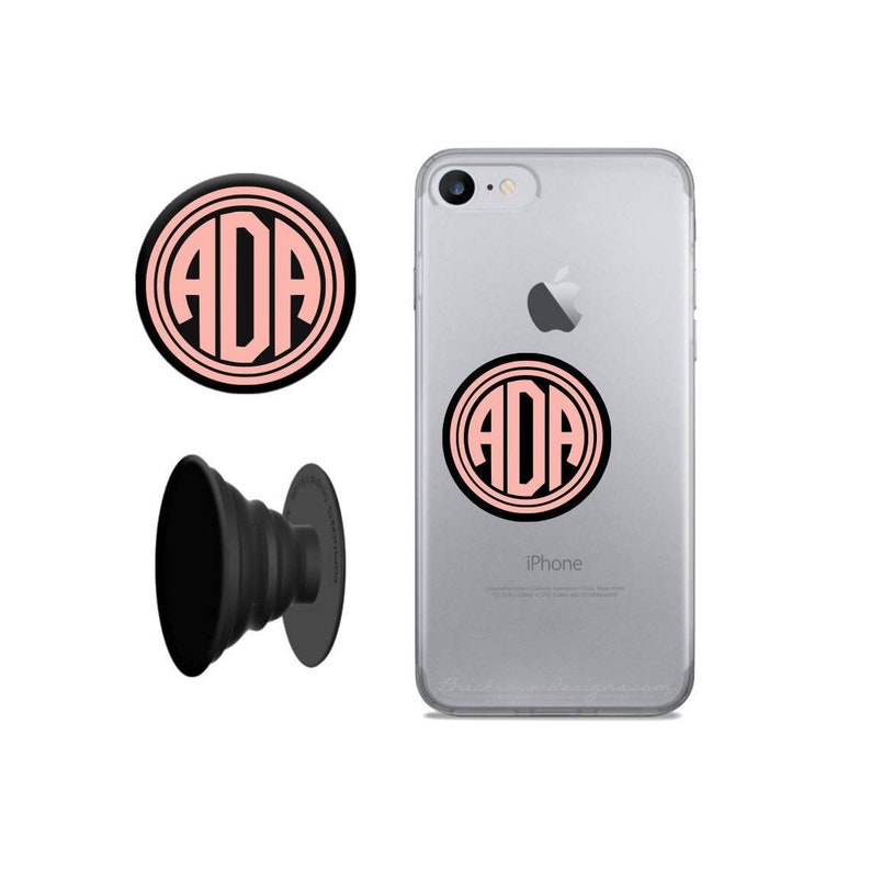 Phone Stand Monogram - Monogram Decal - Phone Grip Monogram - Vinyl ...