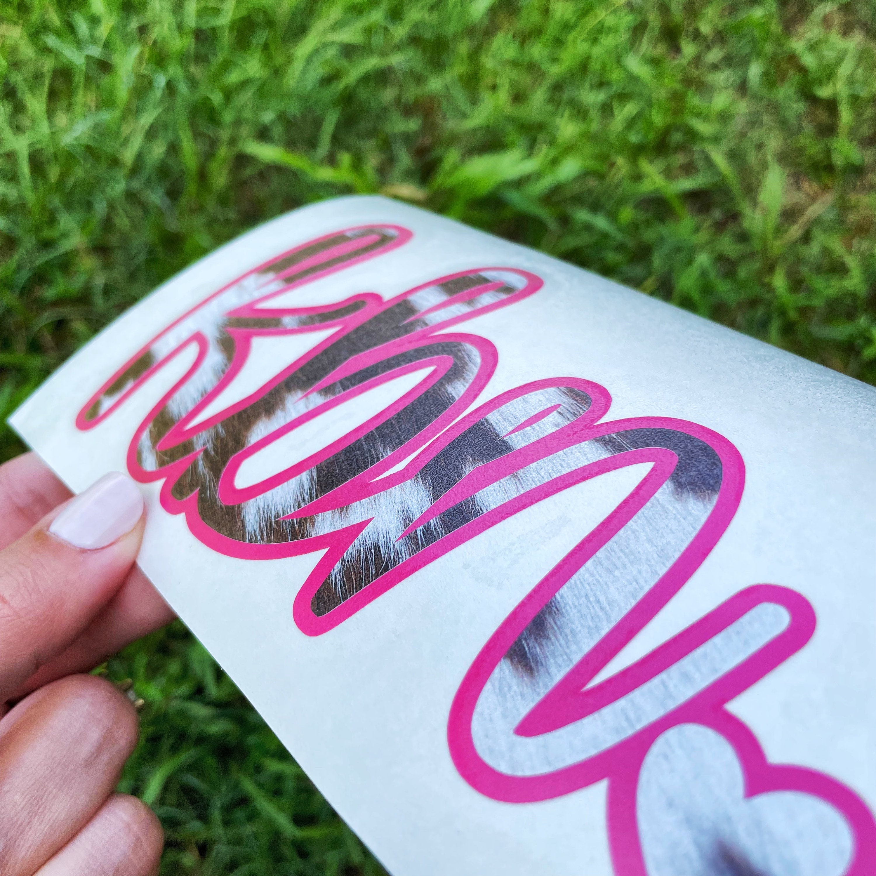 Cow Hide Monogram, Monogram Car Decal, Monogram Decal, Laptop Monogram ...