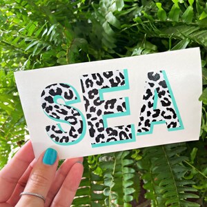 Leopard Print Monogram, Monogram Decal, Monogram Car Decal, Yeti Decal ...