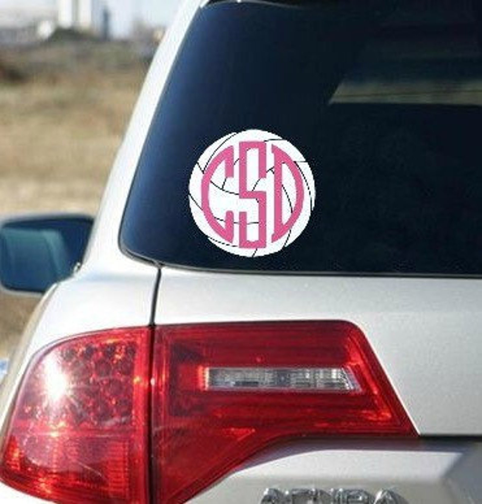 Personalized Volleyball Car Decal - Monogram Decal - Volleyball Decal ...