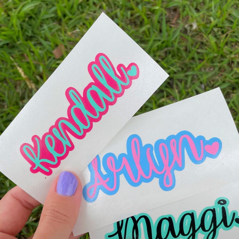 Name Decals Layered Name Decal Vinyl Name Labels Tumbler | Etsy