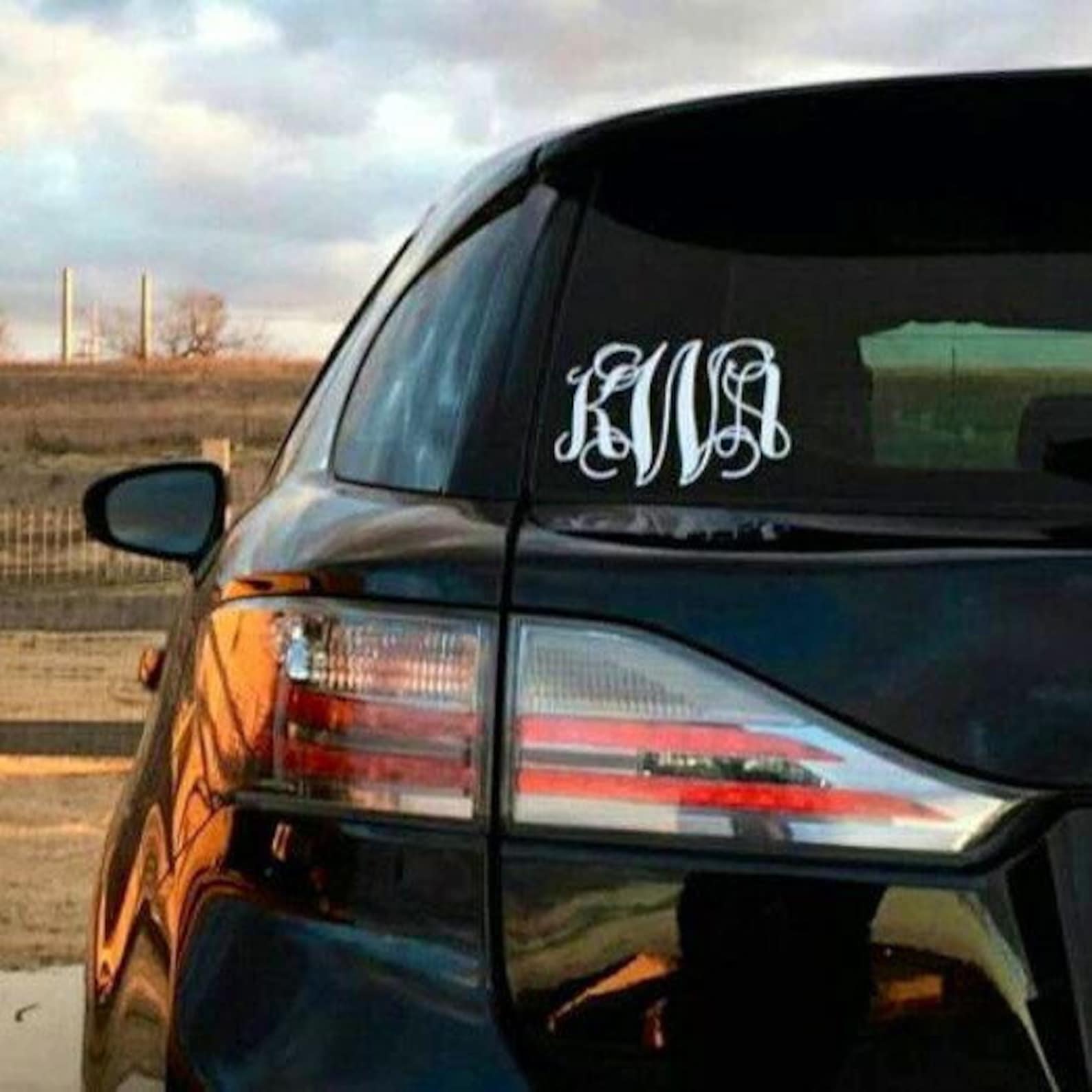 Monogram Car Decal Car Decals for Women Vinyl Decal - Etsy