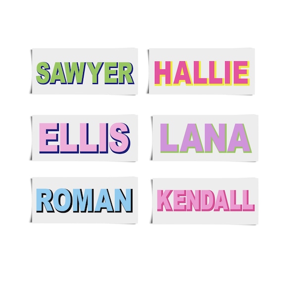 Name Decal Shadow Monogram Decal Vinyl Name Decal Name - Etsy