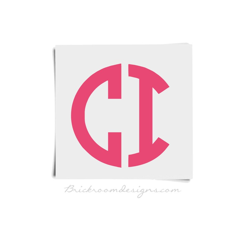 Two Letter Decal - Vinyl Monogram - Two Initial Decal - Car Decal ...