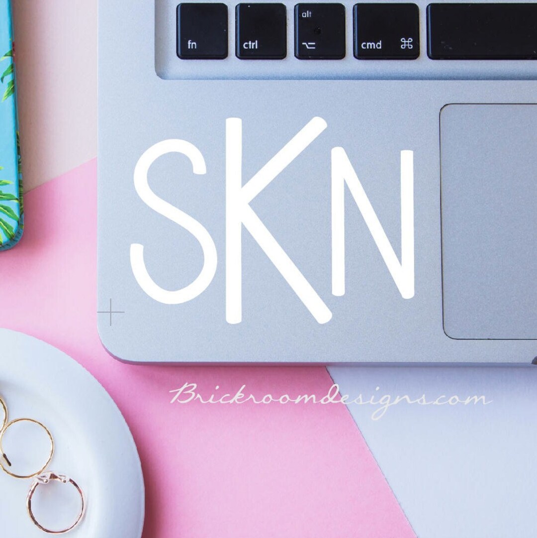 Monogram Sticker - Laptop Monogram - Vinyl Decal - Monogram Decal - Car ...