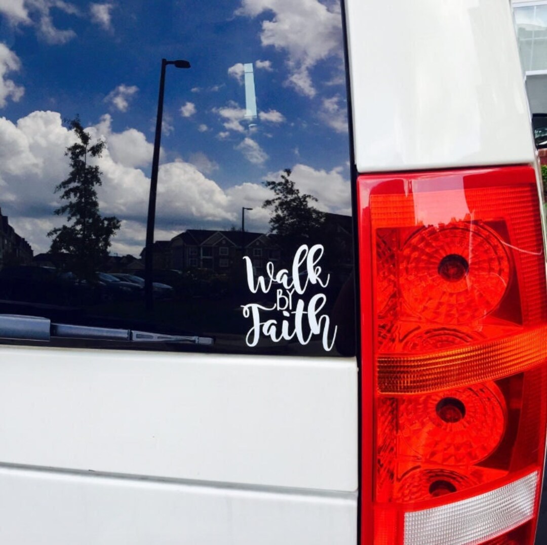 Walk by Faith Decal - Faith Sticker - Christian Sticker - Inspirational ...