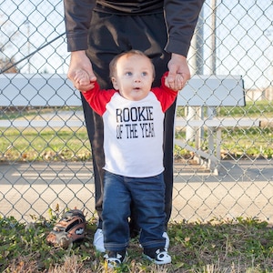 Rookie of the Year Baseball Baby Shirt, 1st Birthday Boy Outfit Custom ...