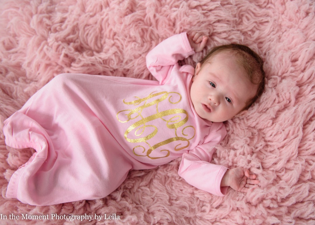 Monogrammed Infant Layette, Monogrammed Newborn Gown, Newborn Layette ...