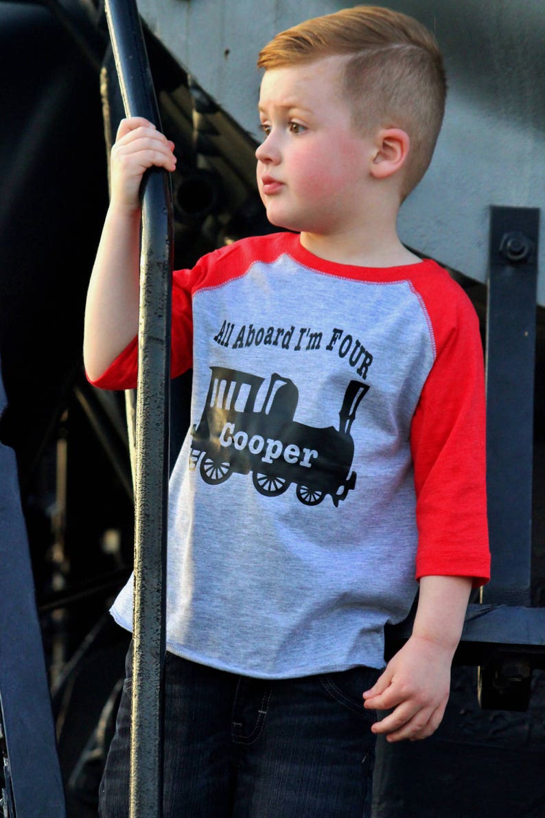 4th Birthday Train Shirt: Personalized Toddler Party Tee - Etsy