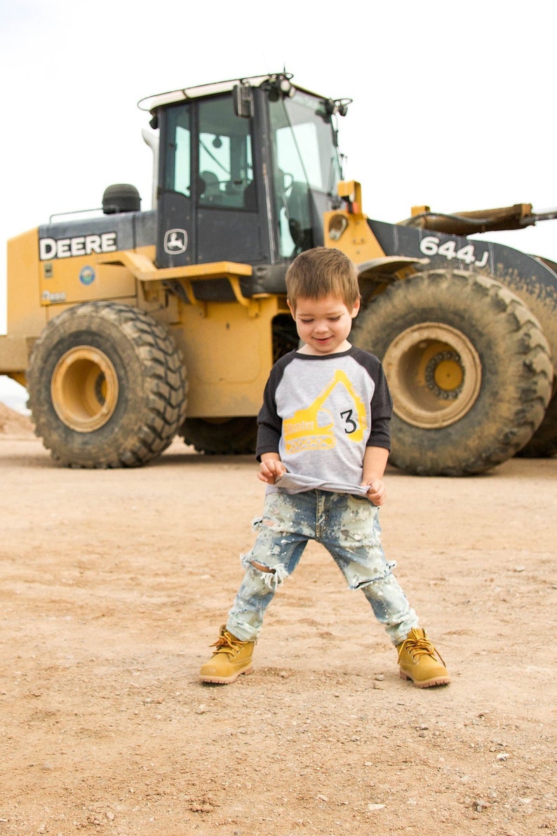 3rd Birthday Construction Digger Shirt - Etsy