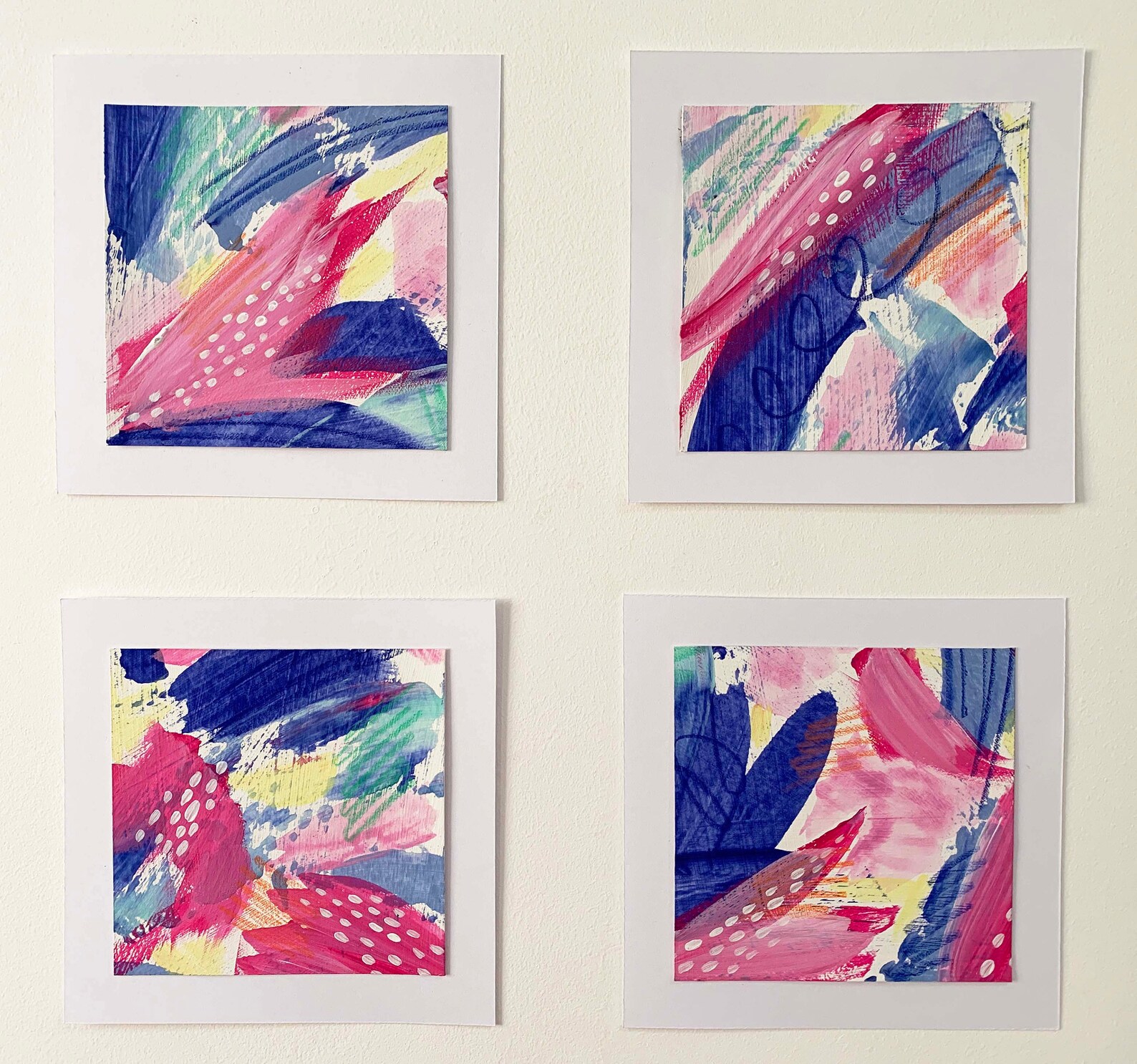 Painted 4 Squares Original art Original artwork | Etsy