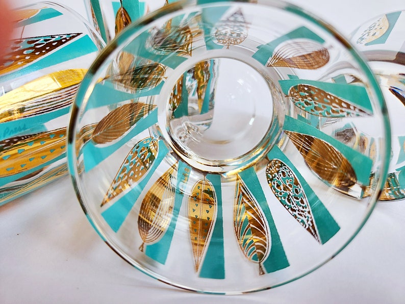 Fred Press Rocks Glasses, Turquoise, Gold - Etsy