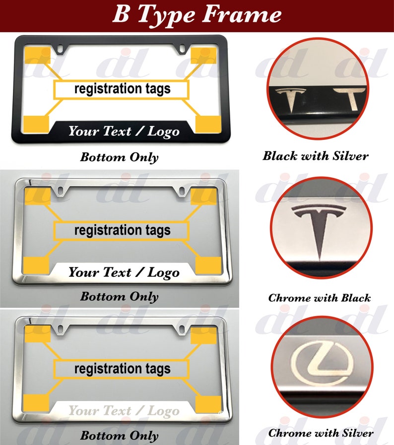Custom License Plate Frame Laser Engraved on High Quality - Etsy