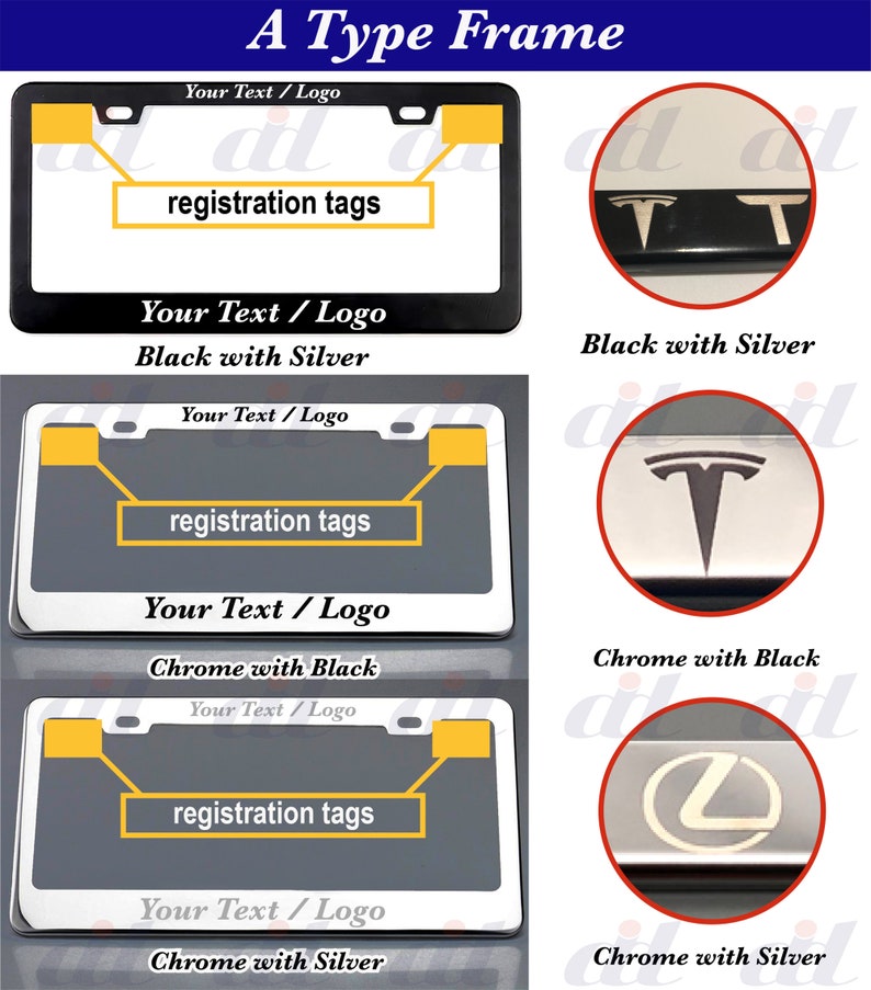 Custom License Plate Frame Laser Engraved on High Quality - Etsy