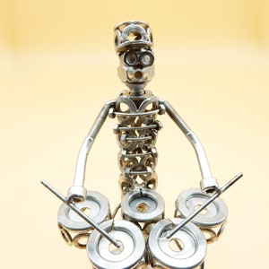 Drummer Drums Percussion Steel Drum Art Metal Sculpture Steel Bongos ...
