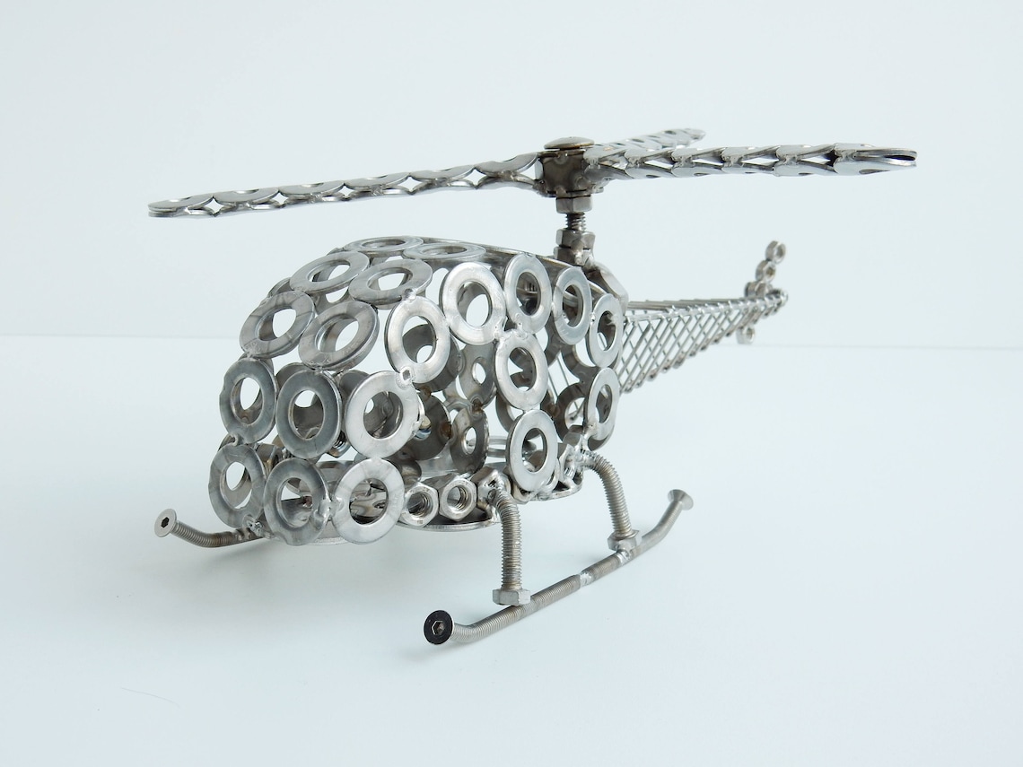 Helicopter Metal Sculpture Metal Art Metal Sculpture Art | Etsy