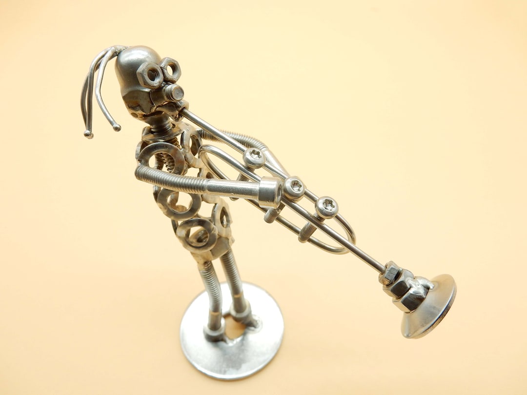 Trumpet Player Sculpture Scals Gift Tayer Trumpeter Rock Band Steel ...