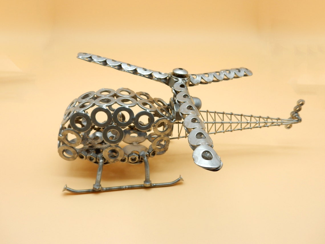 Helicopter Metal Sculpture Metal Art Metal Sculpture Art - Etsy