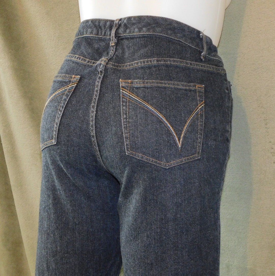 Venezia Yellow Square Jeans Mid Rise Stretch Boot Cut Women's Size 3 ...