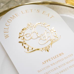 Lovely Arch Shape Menu Cards With 3D Customized Monogram - Etsy
