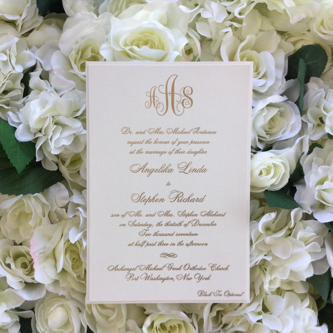 Elegant Wedding Invitation, Gold & Ivory Wedding Invitation, Wedding ...