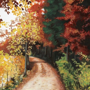 ORIGINAL PAINTING Acrylic "autumn Path" by Emily D. - Etsy