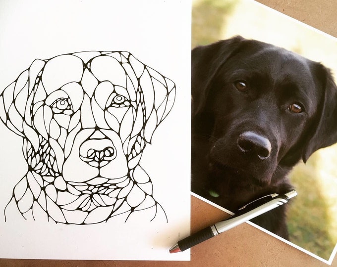 Black Lab Coloring Page - Etsy