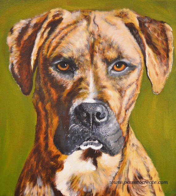 Boxer dog giclee' on canvas Boxer gifts Boxer painting | Etsy