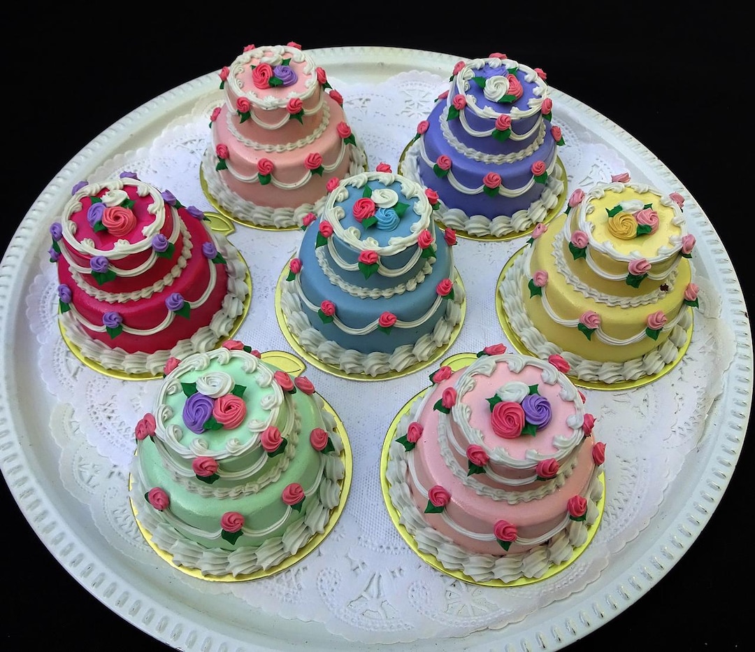 Two Tier Mini Cake Fakes in 6 Colors - Etsy