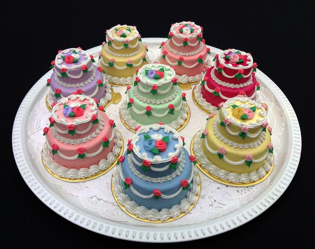 Two Tier Mini Cake Fakes in 6 Colors - Etsy
