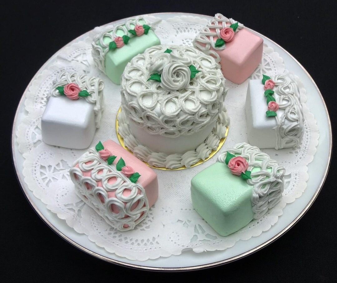 7 Pc Muted Pastel Roses and Lace Pastry Set - Etsy