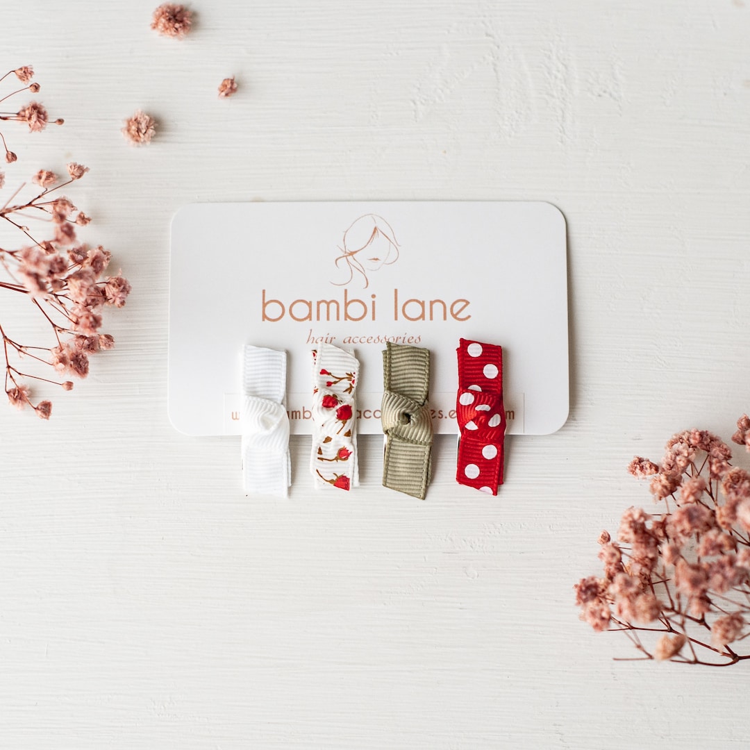 Baby Hair Snap Clips, Red White Tiny Clips, Infant Hair Clips, Clips ...