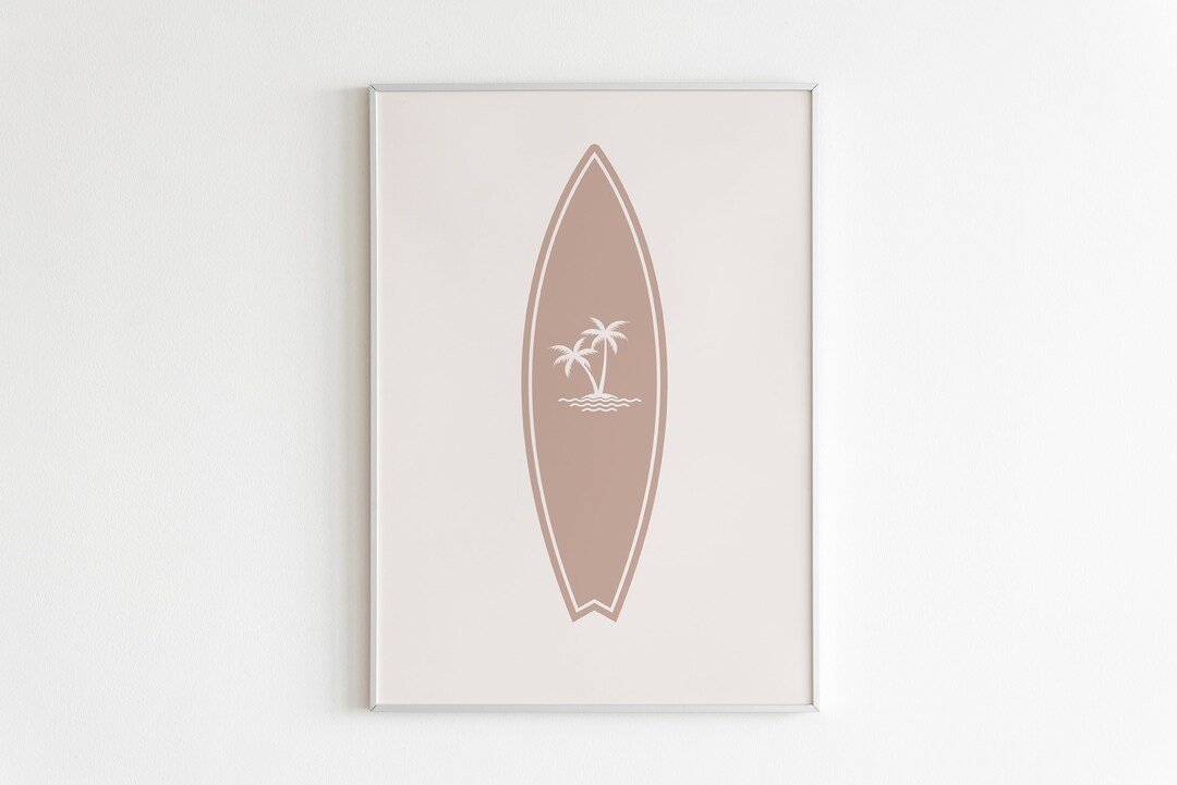 Boho Surfboard Wall Art, Beach Nursery Decor, Coastal Surf Printable ...