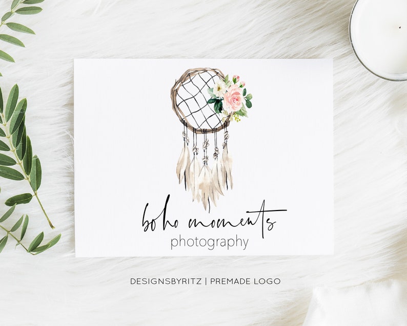 Premade Logo Design Watermark Logo Boho Logo Boutique Logo - Etsy