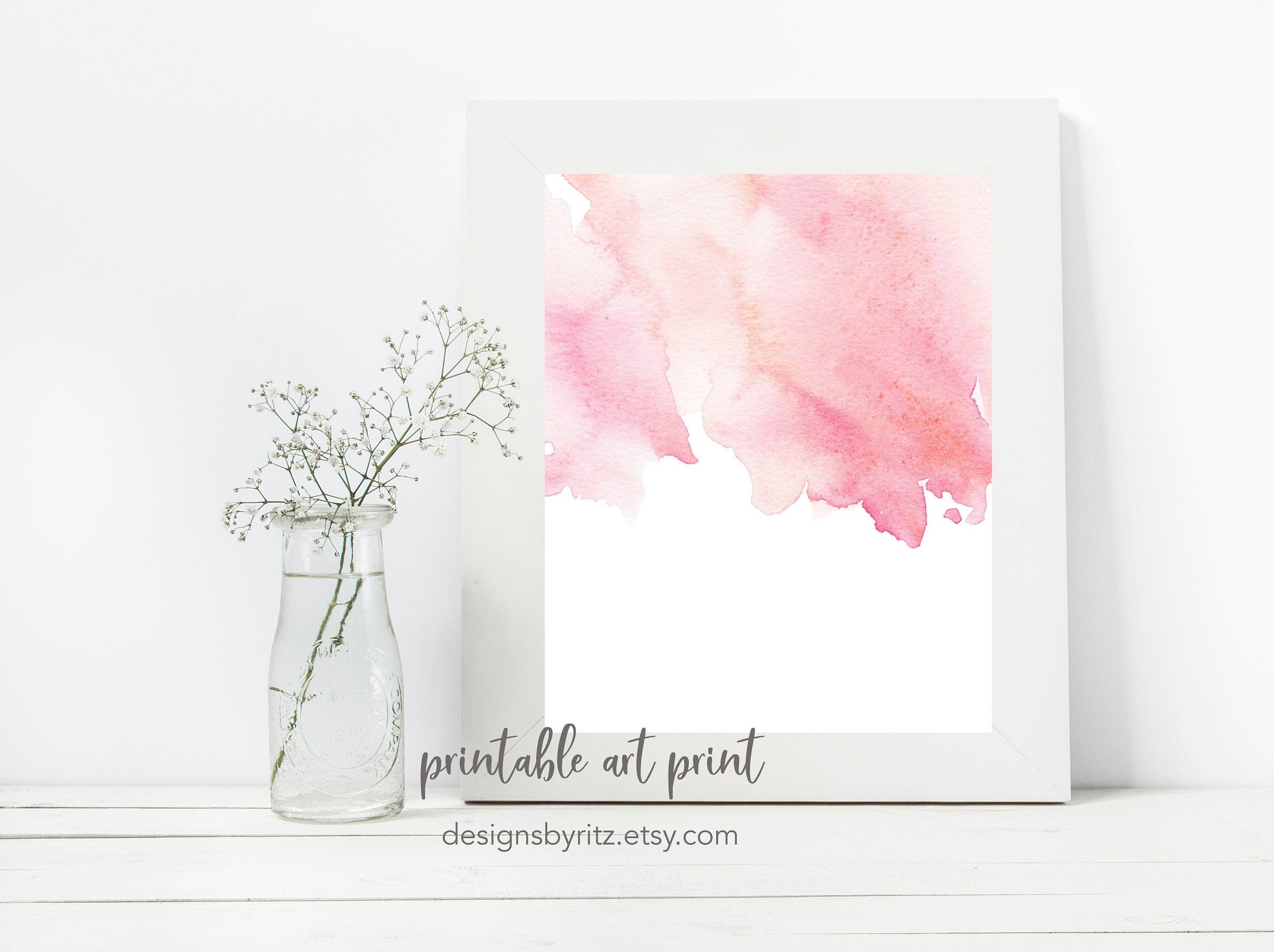 Abstract Wall Art Minimalist Print Pink Blush Wall Art | Etsy
