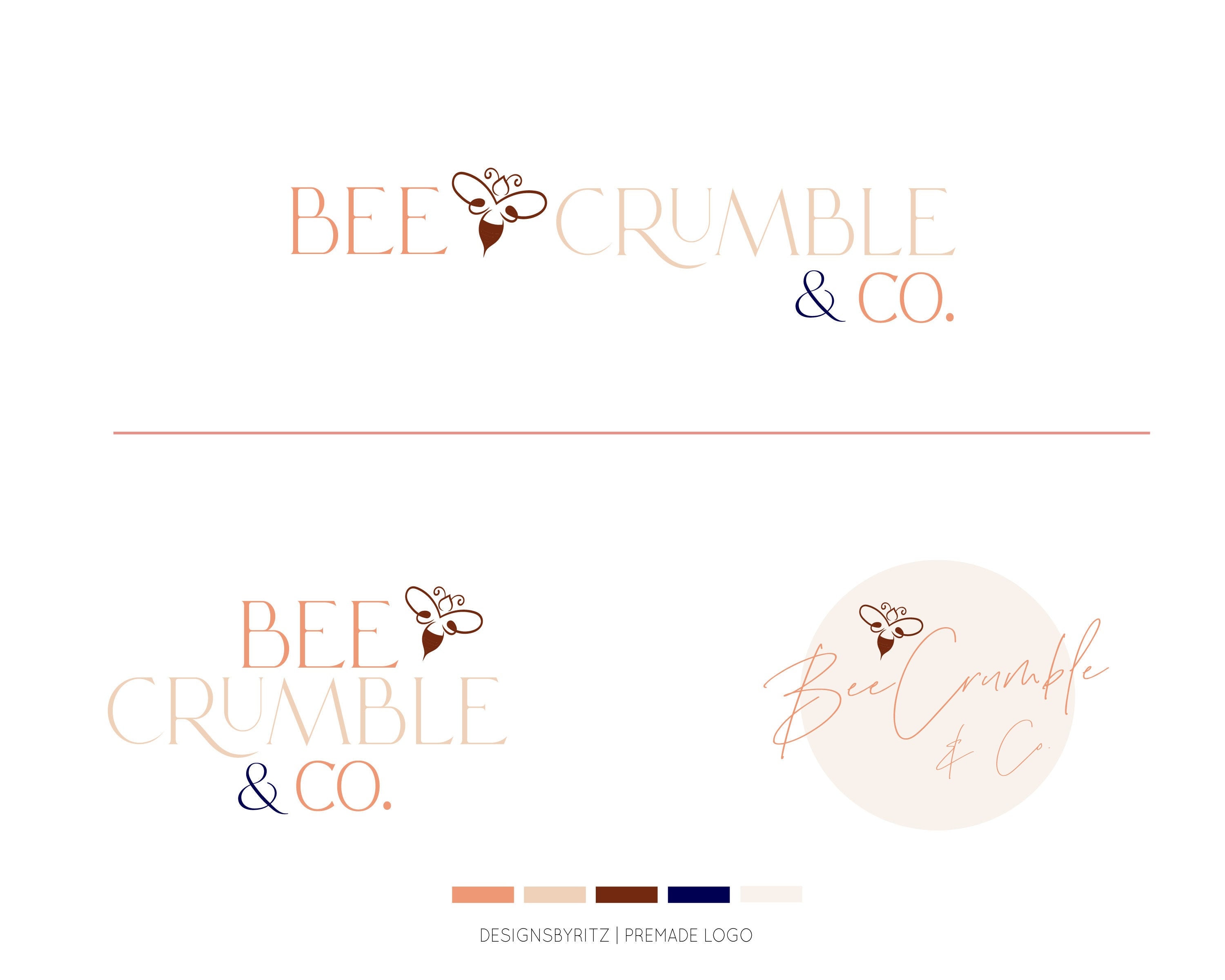 Bee Logo Design Boutique Business Logo Design Rustic Logo | Etsy