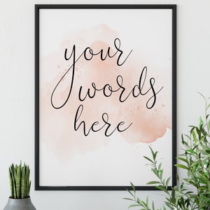 Custom Words Print, Printable Art, Home Office Art, Best Friend, Mother ...