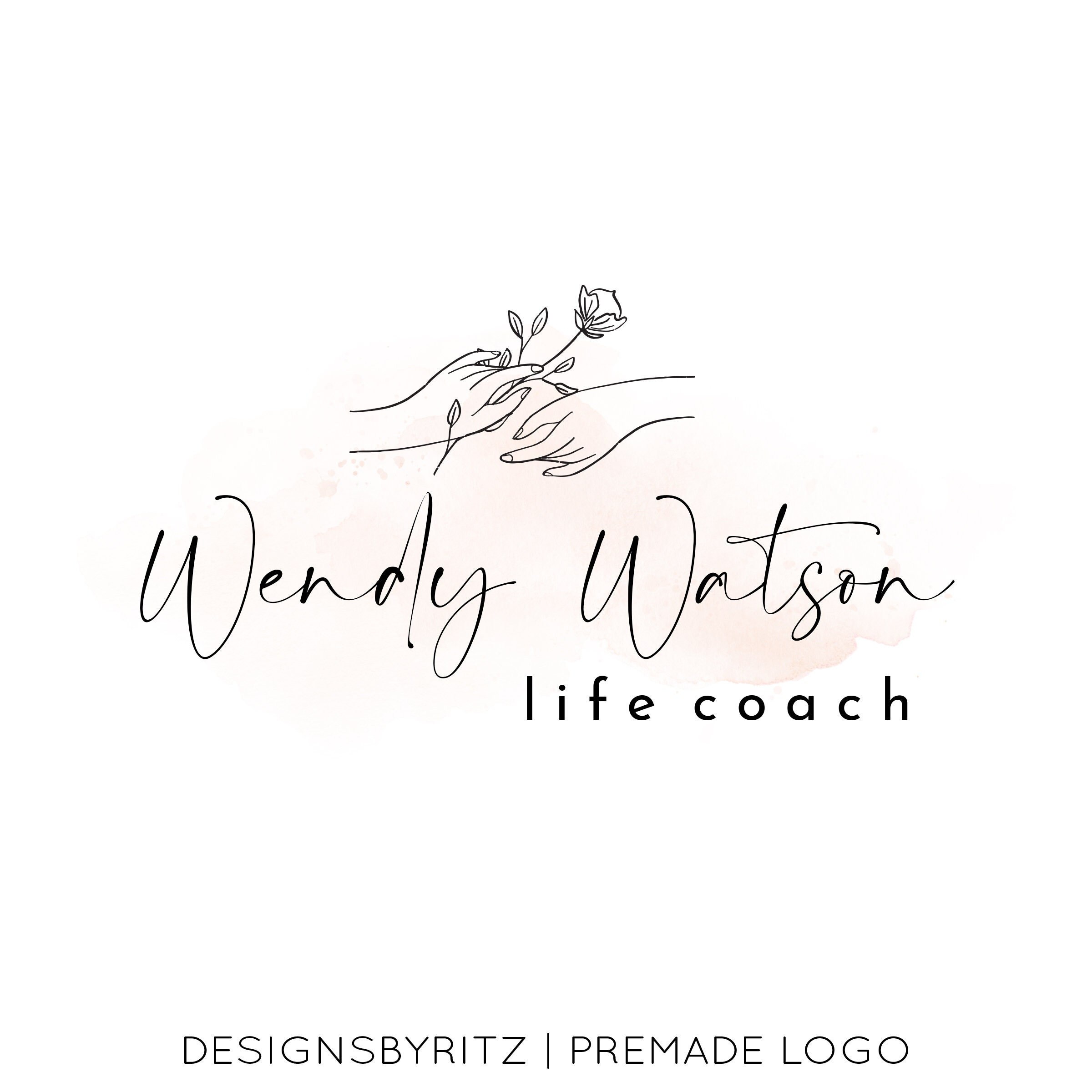 Life Coach Logo Design Wellness Logo Floral and Hand Logo - Etsy UK