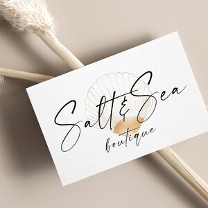 Shells Logo Design, Coastal Logo, Ocean Logo and Branding Kit, Boutique Business Logo ...