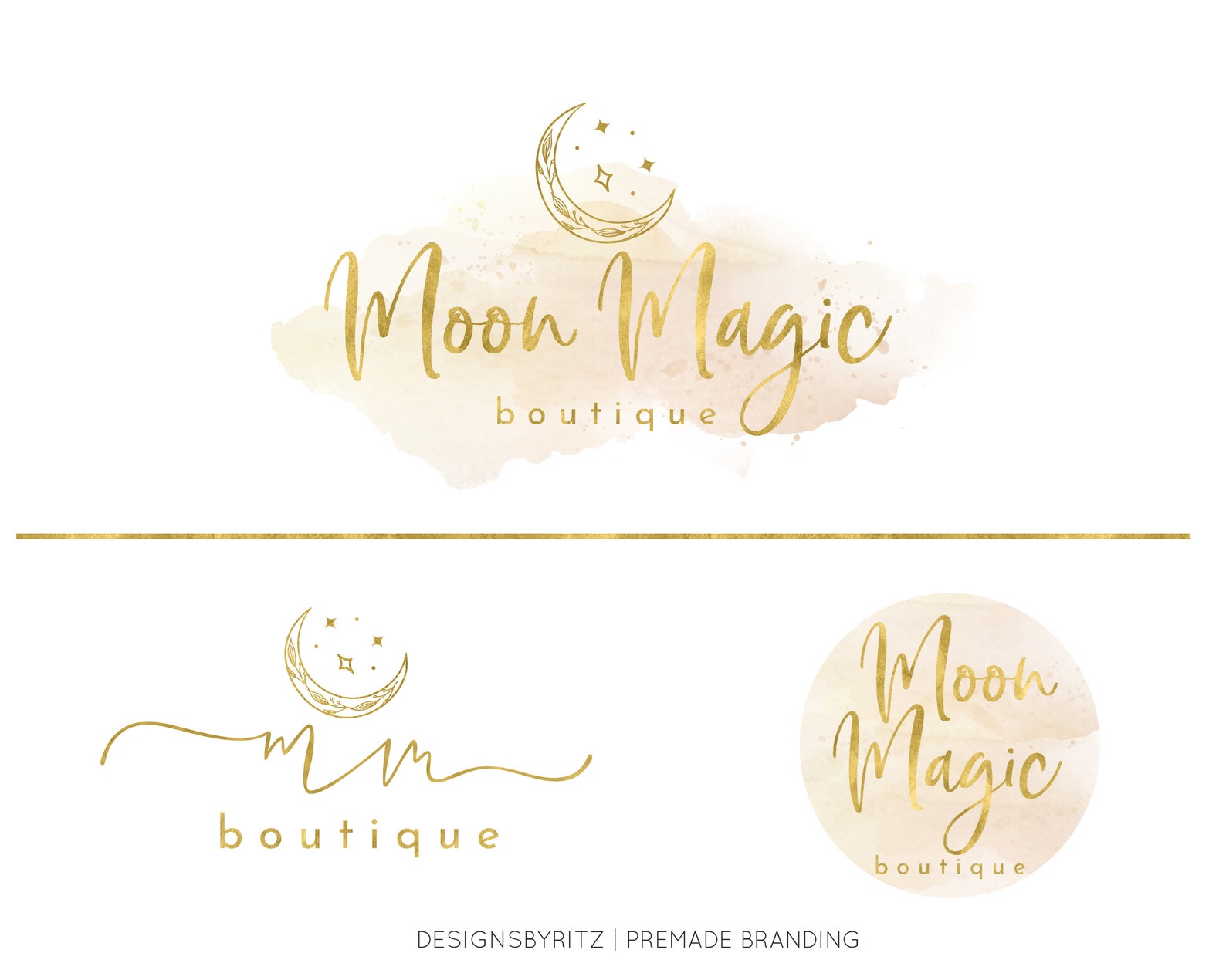 Moon Logo Design Premade Logo Design Logo Design Custom | Etsy
