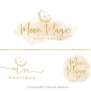 Moon Logo Design, Premade Logo Design, Logo Design Custom, Boho Logo ...